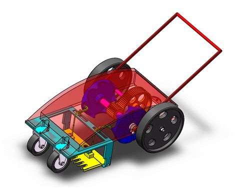手推式割草机模型设计除草机三维Solidworks CAD图纸 说明书 zip 知享网zxtw168