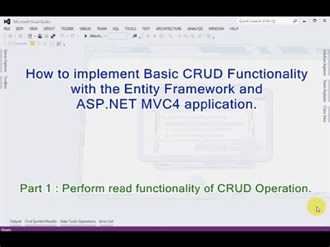Part 1 How To Implement Basic CRUD Functionality With The EF And ASP