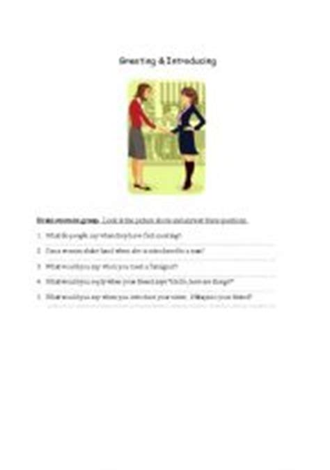 Greeting And Introducing ESL Worksheet By Kongpetsak
