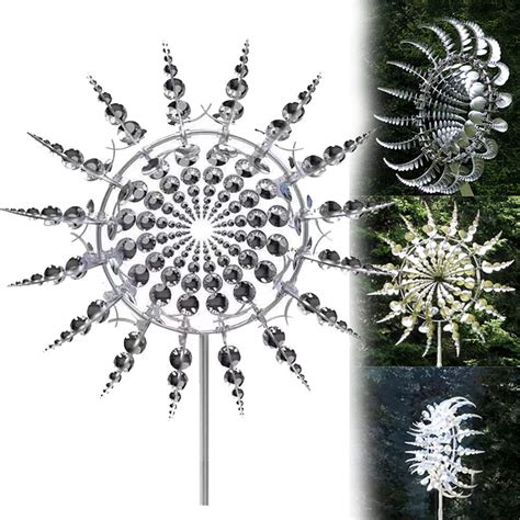 D Einzigartige Und Magische Metall Windm Hle Mit Metall Gartenpfahl