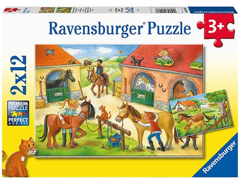 Ravensburger Puzzle Ferien Auf Dem Reiterhof 2x12 Mehrfach Puzzle