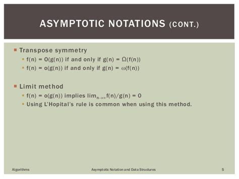 asymptotic notation and data structures