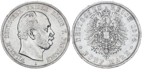 Preußen Deutsches Kaiserreich 5 Mark 1874 A Preussen 5 Reichsmark