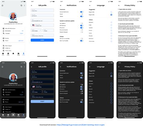 Profile Setting Edit Personal Information Notifications Finx
