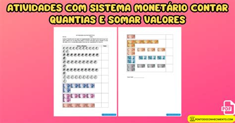 Arquivo de Atividades de matemática sistema monetário contar