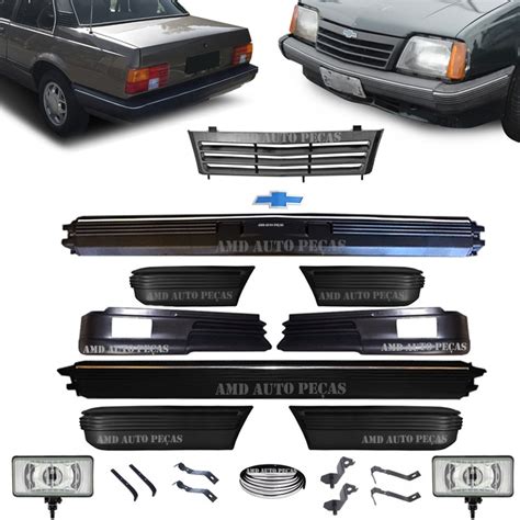 KIT PARACHOQUE DIANTEIRO TRASEIRO SPOILER GRADE PONTEIRAS