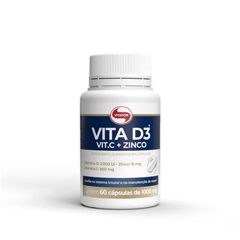 VITAFOR VITAMINA D3 C ZINCO 1000MG Bem Natural