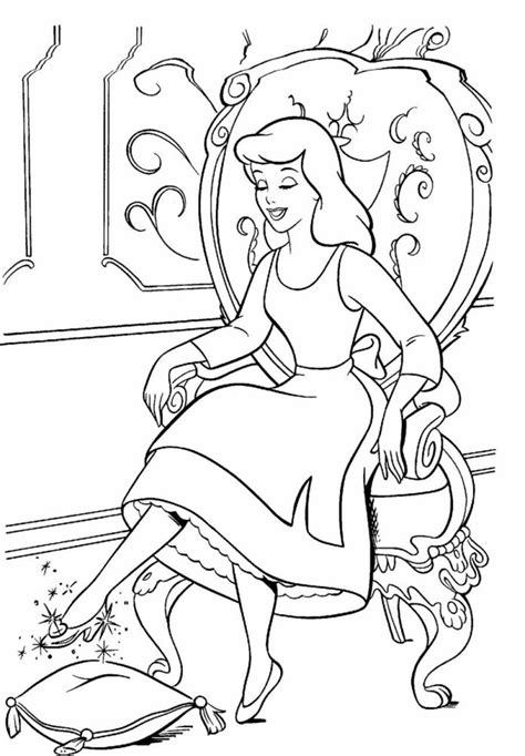Aprender Acerca Imagen Cenicienta Y Su Zapatilla Para Colorear