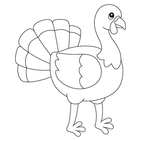 Página para colorear aislada de peregrino de pavo de acción de gracias
