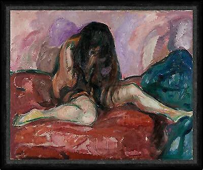 WEEPING NUDE EDVARD Munch Women Naked Crying Sad Cushion Hair Faks B