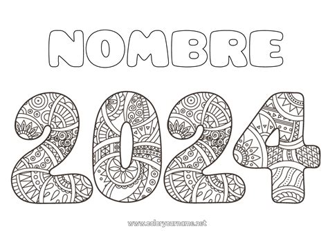 Nº de colorear 3520 Feliz año 2024