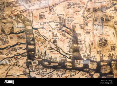 Mappa Mundi Famous Map Hereford Cathedral Hereford Cathedral County