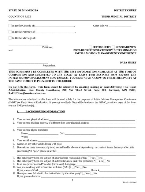 Post Decree Motions Early Motion Management EMM Doc Template PdfFiller