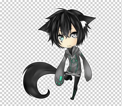 Chibi Mangaka Anime Dibujo Kurama Chibi Pelo Negro Chibi Fondo De