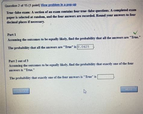 solved question 2 of 15 1 point view problem in a pop up