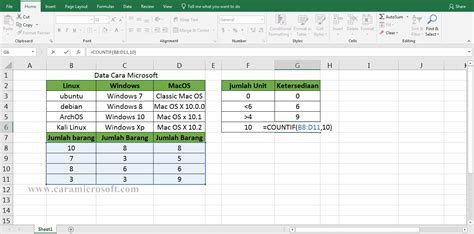 Rumus Excel Menghitung Jumlah Data Dengan Multi Kriteria Jejak Belajar
