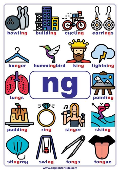 NG Words Learning Phonics Phonics English Phonics