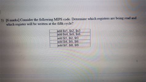 solved [6 marks consider the following mips code determine