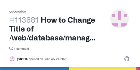 How To Change Title Of Web Database Manager Page From Odoo To Demo