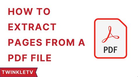 How To Extract Pages From A Pdf File Youtube