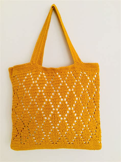 Diamonds Tote Bag Borsa All Uncinetto Crochet Bag Etsy Italia In