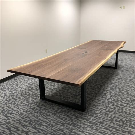 Hand Crafted Black Walnut Live Edge Conference Table By Urban