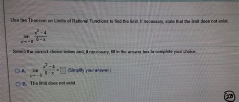 solved use the theorem on limits of rational functions to