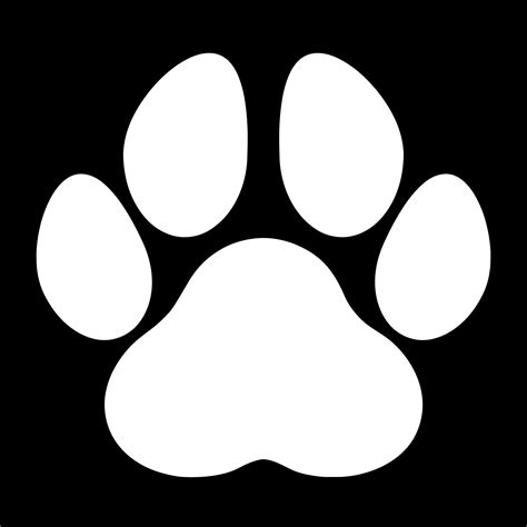 Logo De Type Patte De Chien Blanc Sur Fond Noir 18929805 Telecharger
