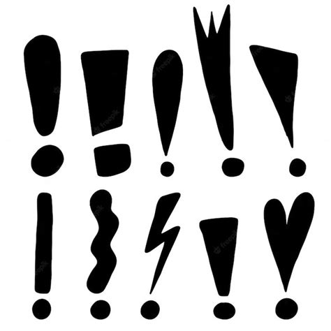 Premium Vector Exclamation Mark In Doodle Style Hand Drawn
