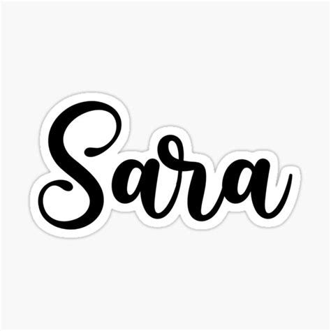 Sara Name Handwritten Calligraphy Sticker For Sale By YelenaStore