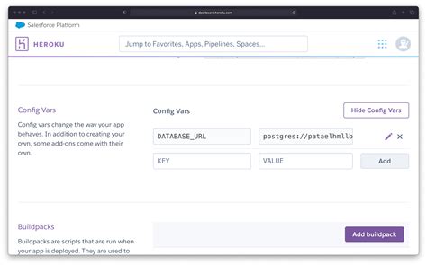 how to set environment variables on heroku
