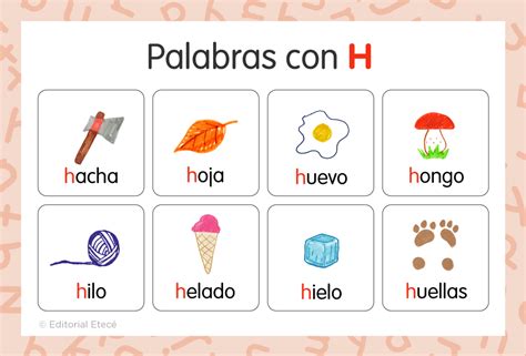 100 Palabras con H con imágenes Lenguaje