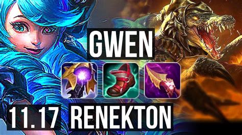 GWEN Vs RENEKTON TOP Rank 4 Gwen 13 1 2 Legendary Rank 11 KR