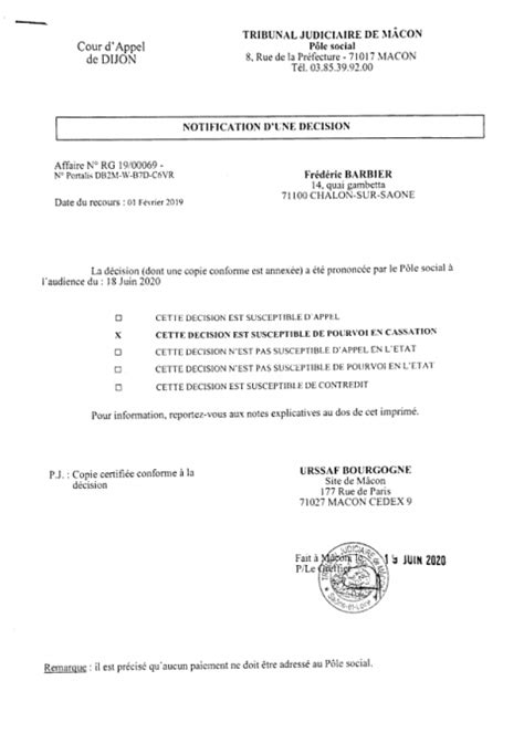 Décisions de justice Jugement Avocats Anti Urssaf