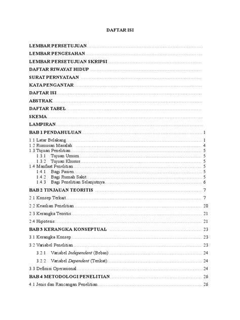 PDF Contoh Daftar Isi Makalah Skripsi Yang Baik Dan Benar DOKUMEN TIPS