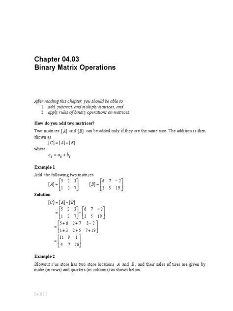 04 03 binary matrix operations matrix mathematics abstract algebra