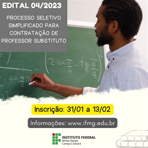 Ifmg Sabar Abre Tr S Vagas Para Professor Substituto Instituto