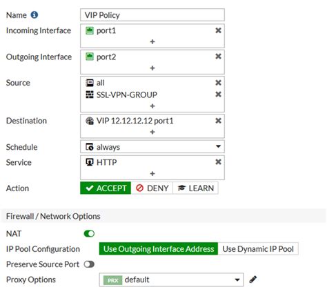 Technical Tip How To Access A Vip From A Ssl Vpn Fortinet Community