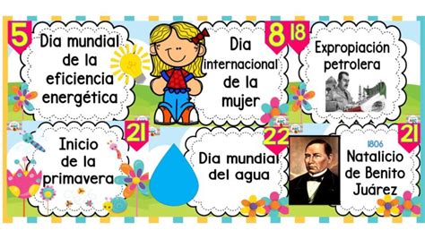 Efemérides del mes de marzo Didáctica Educativa