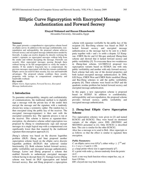 pdf elliptic curve signcryption with encrypted message authentication and forward secrecy