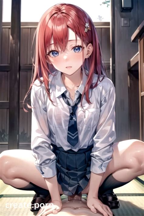 Vaqueira Uniforme Escolar Cabelo Vermelho Hentai IA Pornografia