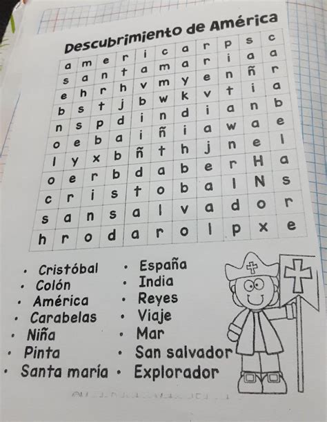 Sopa De Letras Descubrimiento De America THEDU