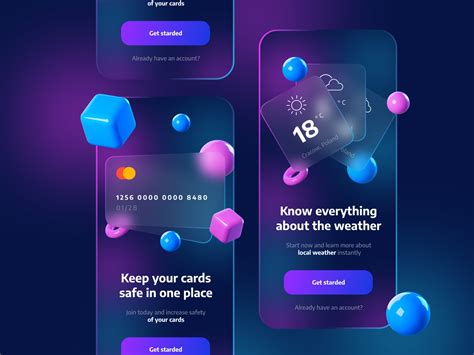 Glassmorphism App Onboarding Screens by Mikołaj Gałęziowski on Dribbble