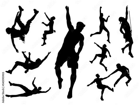 Mountain Climber Rock Climber Silhouette Person Climb Silhouettes