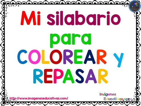 PDF Mi Silabario Para COLOREAR Y REPASAR Imagenes Educativas Wp