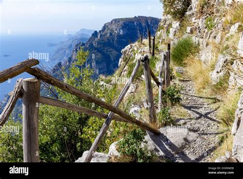 Sentiero Degli Dei Path Of The Gods Amalfi Coast Campania Italy Stock