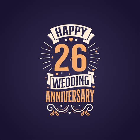 Happy Th Wedding Anniversary Quote Lettering Design Years