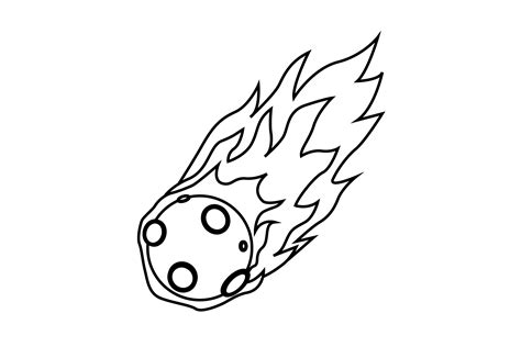 Meteor Celestial Body Outline Icon By Printables Plazza Thehungryjpeg