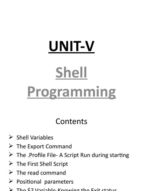 unit v shell programming pdf parameter computer programming control flow