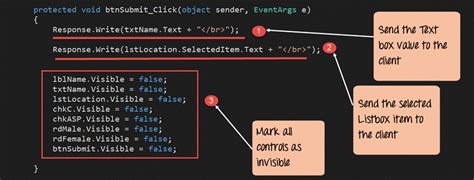 asp controls checkbox radiobutton listbox textbox label
